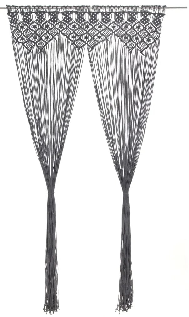 Macramé závěs antracitový 140 x 240 cm bavlna 323995