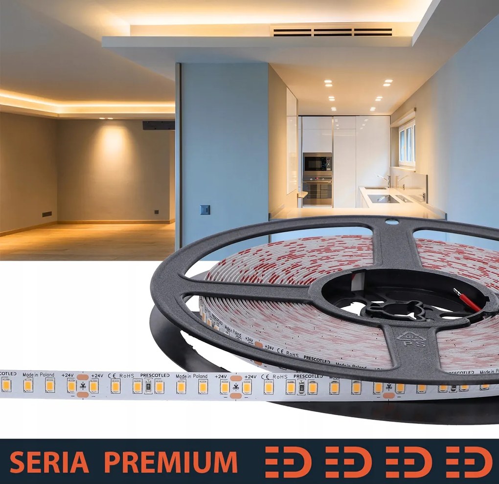 Led pásek Premium 24V 140led 3000K 660lm SMD2835 5 let záruka