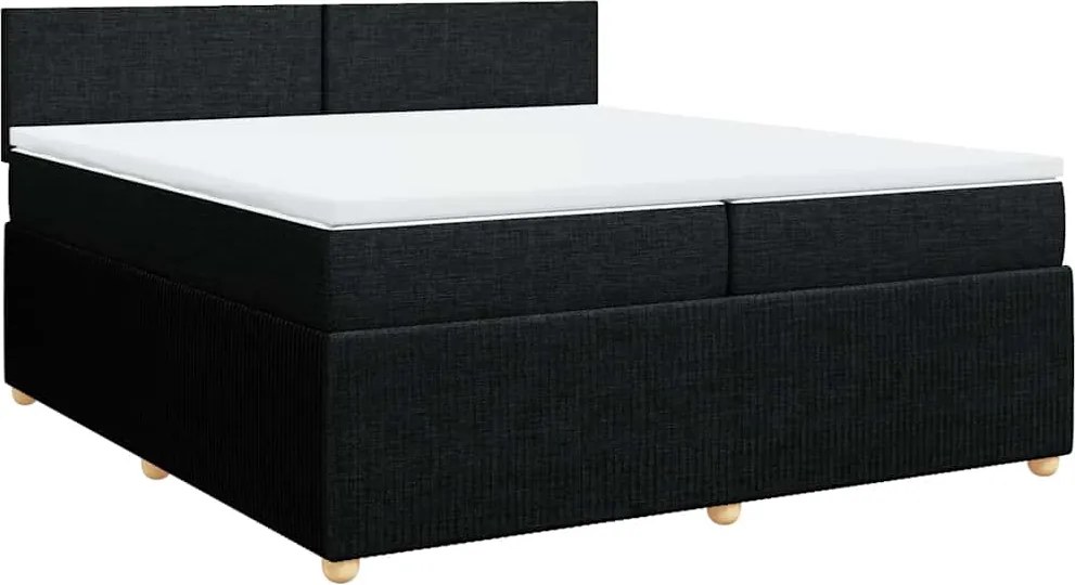 Box spring postel s matrací černá 200x200 cm textil 3287558