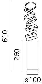 Artemide DOI4600C16 Decomposé Light, červená stolní lampička s vypínačem, 1x8W E27, výška 61cm