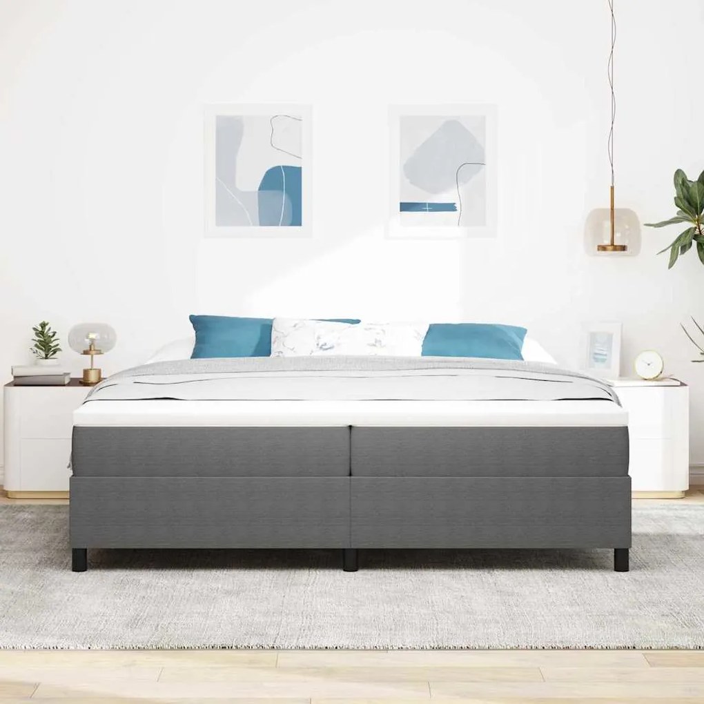 Postel s boxspringem Světle šedá a bílá 200 x 200 cm 3337482