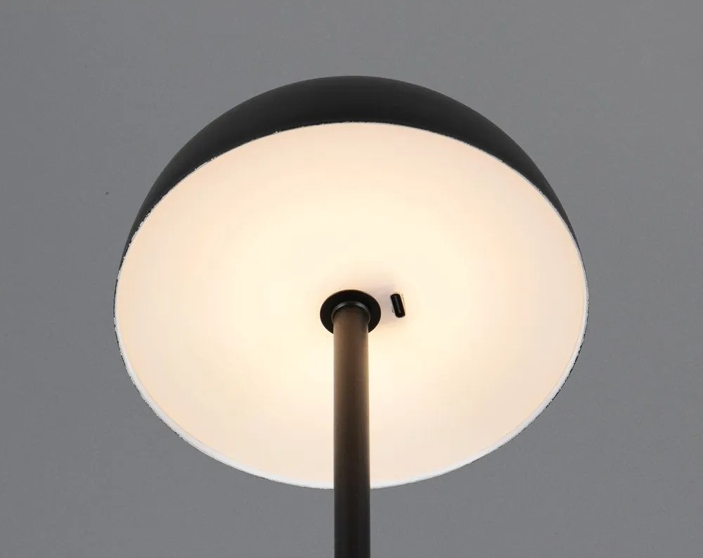 Matně černá LED stolní lampa s kovovým stínidlem (výška 21 cm) Munoz – Reality