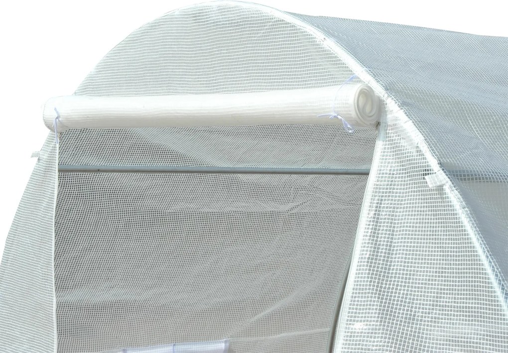 Outsunny skleník Velký fóliový skleník, 600x300x200cm, pro rostliny a zeleninu, odolný proti povětrnostním vlivům