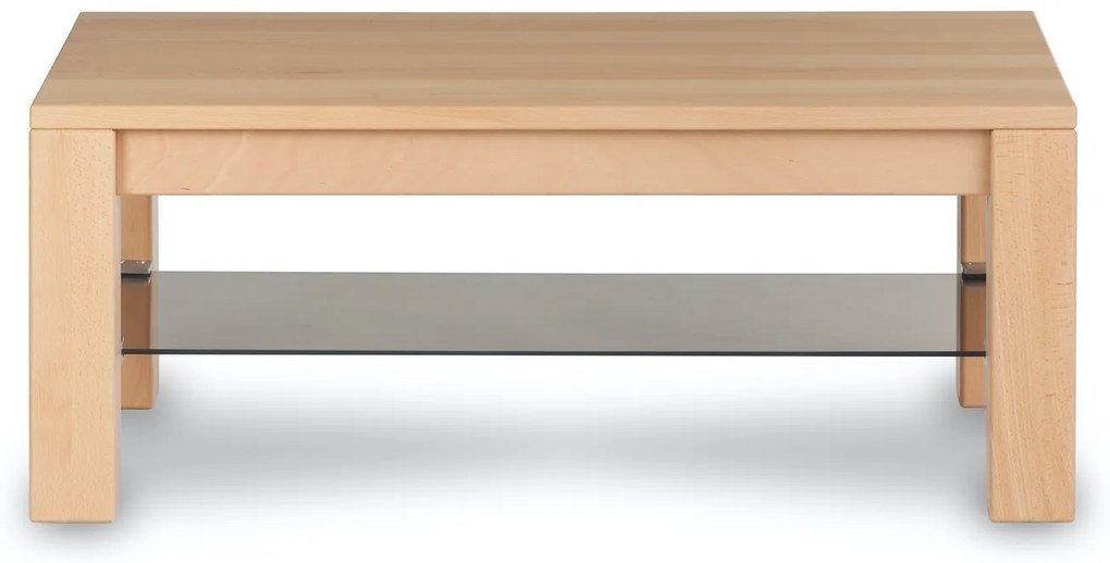 Wooded Konferenční stolek Chicago Glass z masivu BUK Výška stolku: 53 cm