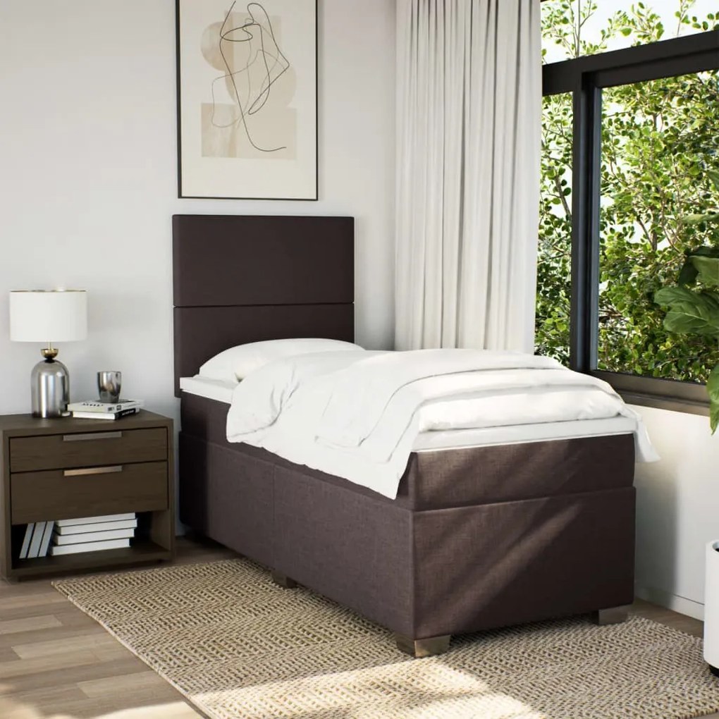Box spring postel s matrací tmavě hnědá 80x200 cm textil 3290311