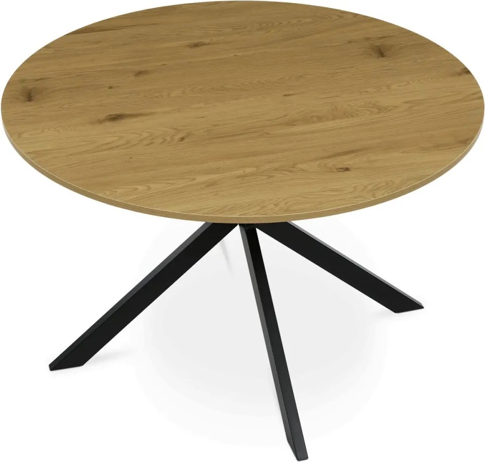Kulatý jídelní stůl 120x120cm HT-F4120 OAK, mdf, divoký dub
