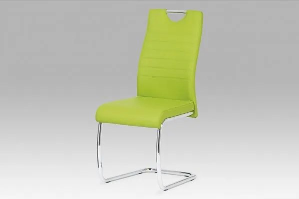 Artium  Jídelní židle koženka zelená / chrom