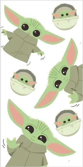 Jerry Fabrics Plážová osuška Star Wars Baby Yoda 70x140 cm