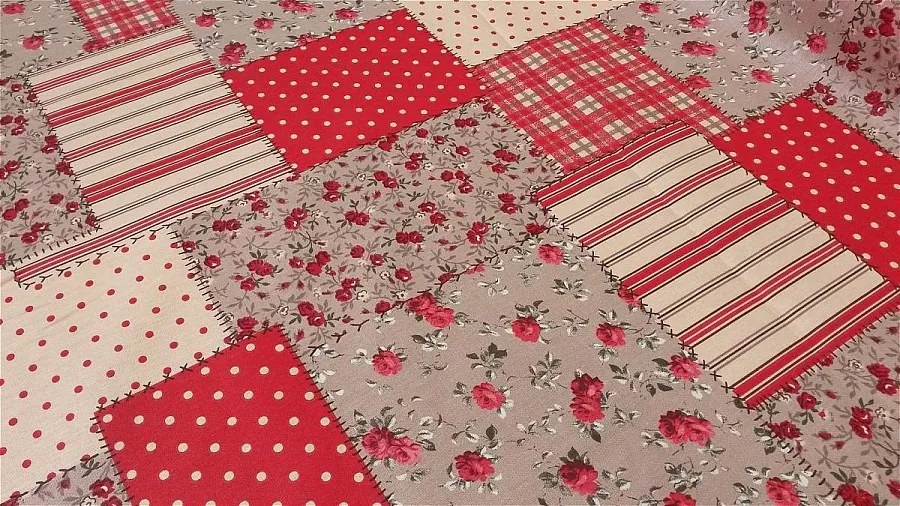 Bavlněná látka PATCHWORK červená šíře 160 cm červená