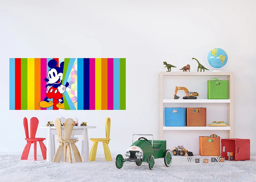 Dětská vliesová fototapeta na zed' Barevný Mickey Mouse, Disney | 202 x 90 cm | DFTDNH 5380