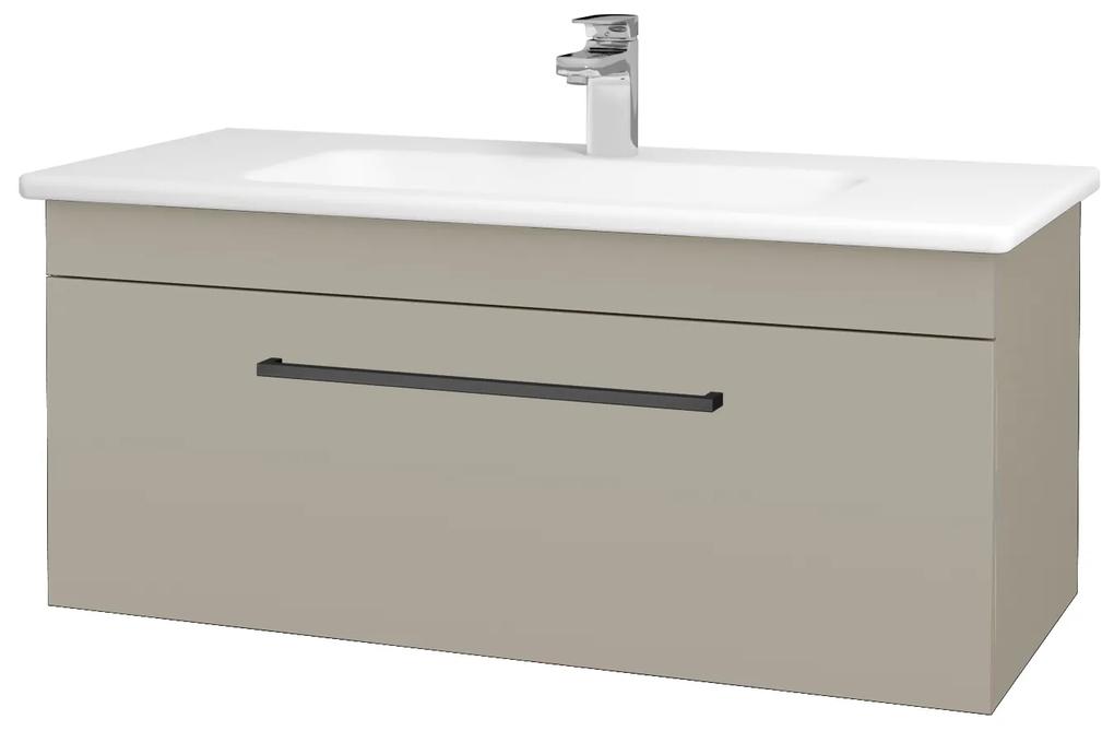 Dřevojas Koupelnová skříň ASTON SZZ 100 Varianta: N01 Bílá lesk / Úchytka T04 / D16 Beton tmavý