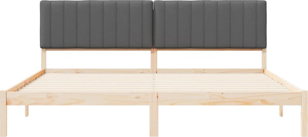 Rám postele s čalouněným čelem Tmavě šedá 200 x 200 cm 3405573