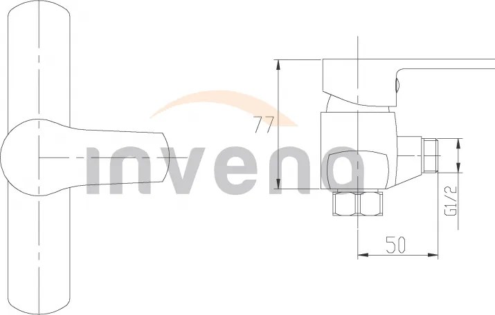 Invena Verso, nástěnná sprchová baterie 150mm, chromová, INV-BN-82-001-C
