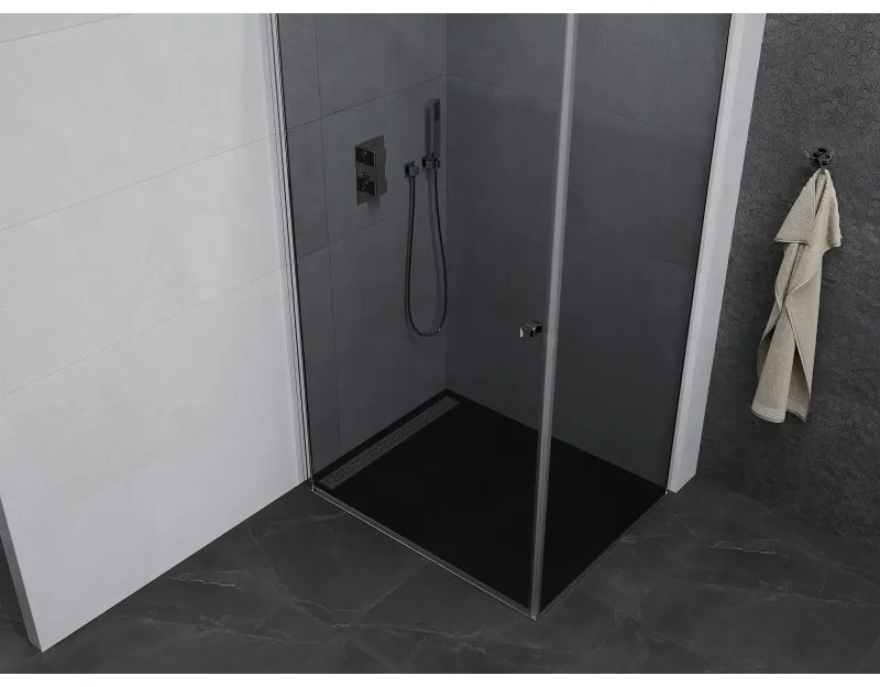 Mexen Pretoria sprchový kout s otočnými dveřmi 80 x 90 cm, Grafitově černá, Chromovaná - 852-080-090-01-40