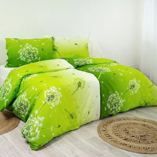 Stanex povlečení bavlna Pampeliška zelená (LS295) 140x200, 70x90 cm
