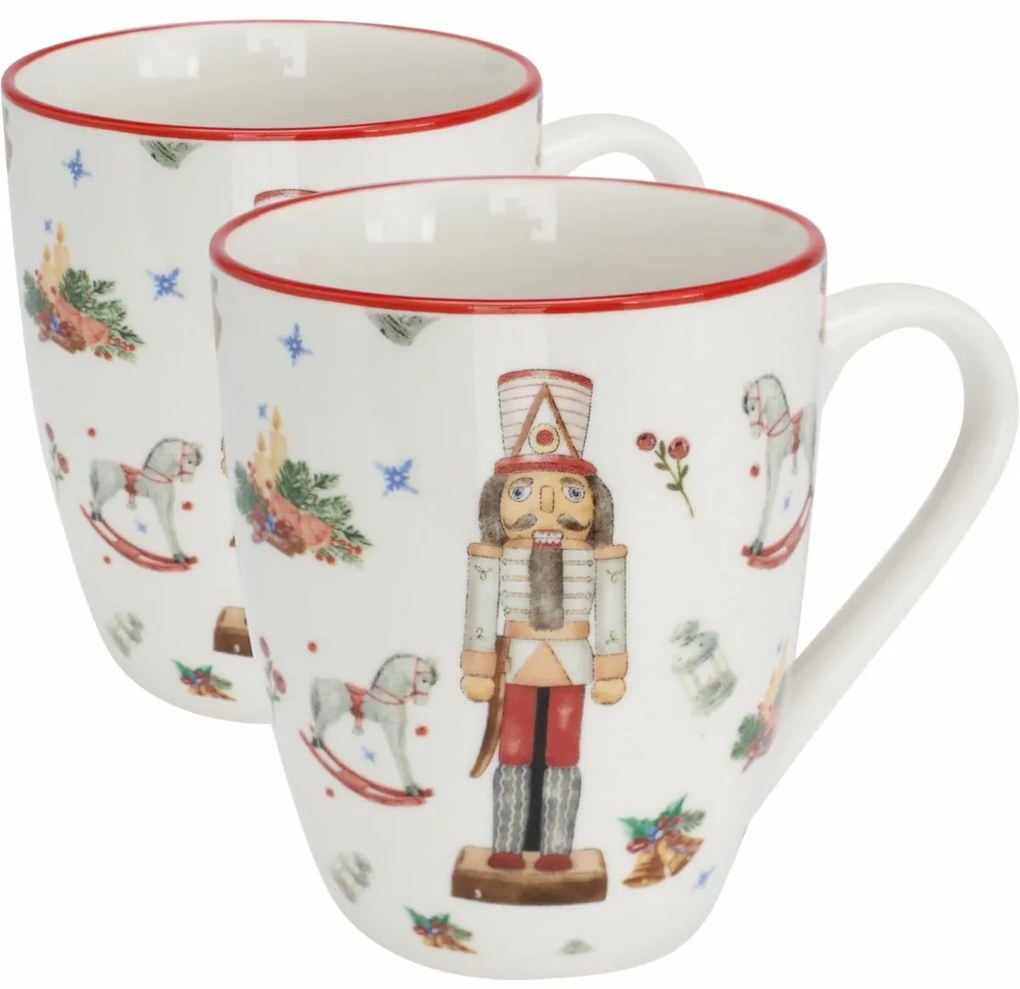 Sada 2 porcelánových hrnků Louskáček 320 ml