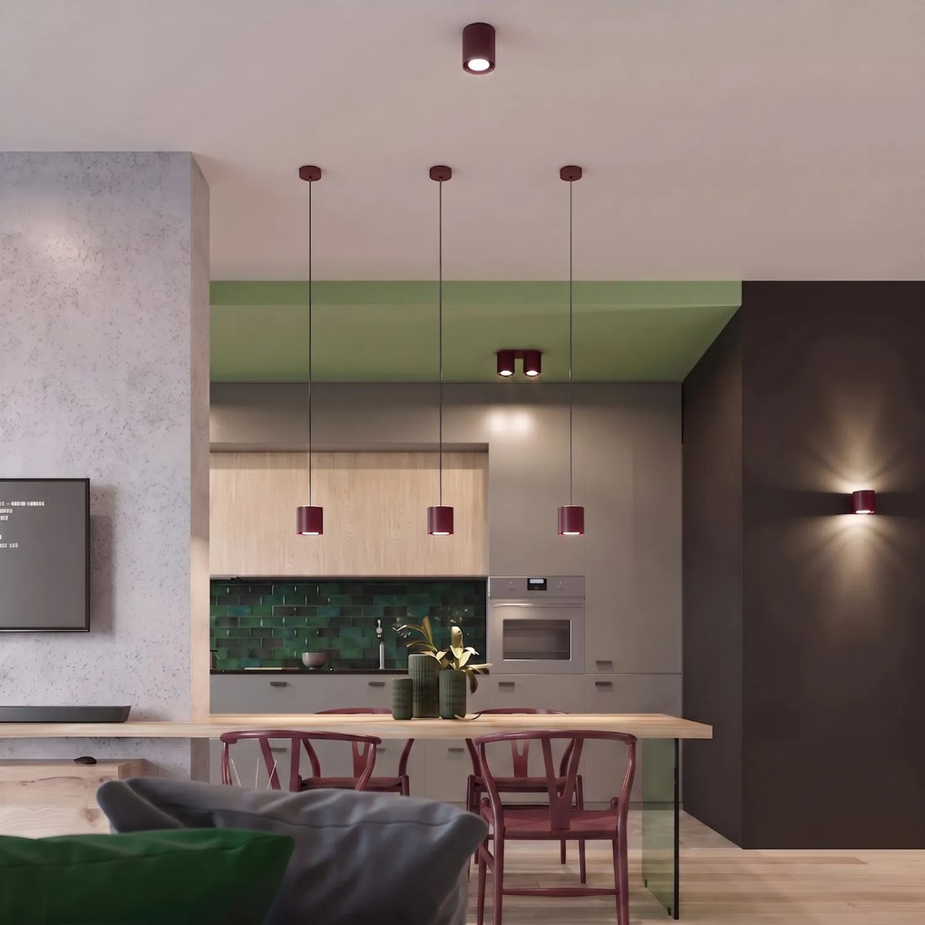 Sollux Lighting Stropní svítidlo ORBIS 2 bordó