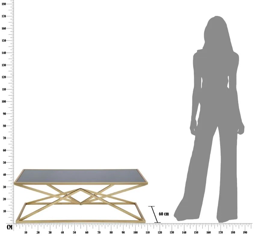 Designový konferenční stolek Malinda 110 cm černý / zlatý