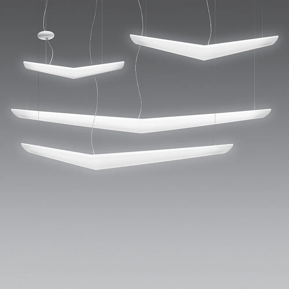 Artemide Mouette Symmetric, závěsné designové svítidlo, 55W LED 3000K stmívatelné DALI, 135cm, délka závěsu 190cm