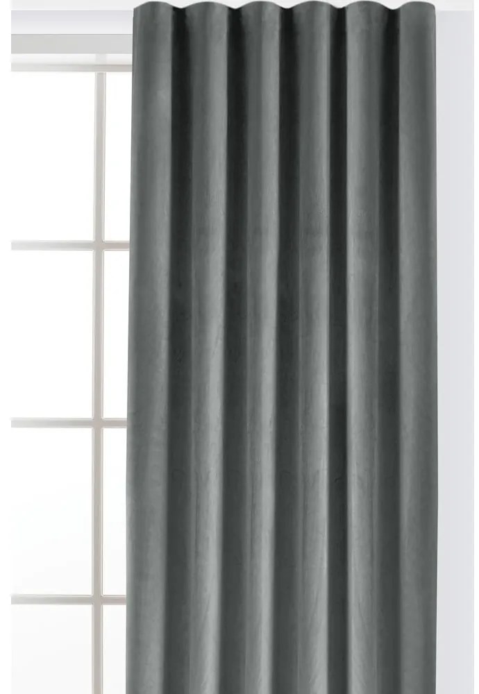 Šedý sametový dimout závěs 265x250 cm Velto – Filumi