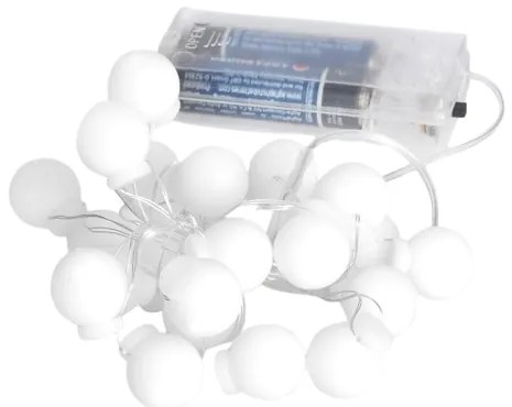 SOLIGHT LED vánoční řetěz barevné koule, 20x LED, 2m, 2x AA