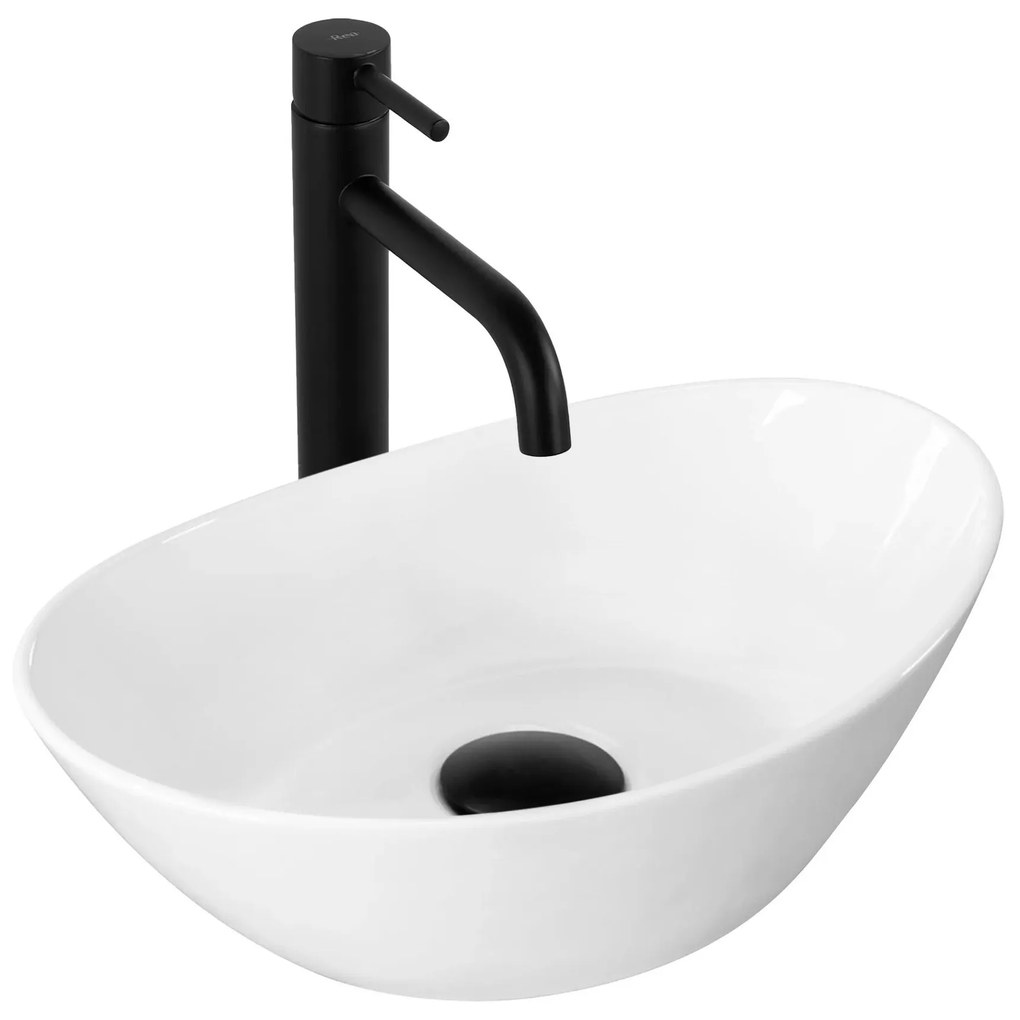 Rea Kate mini, umyvadlo na desku 365x245x130 mm, bílá lesklá, REA-U6803