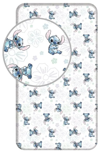 Jerry Fabrics Prostěradlo Lilo and Stitch Ohana White 90x200x25 cm