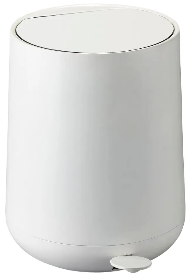 Bílý pedálový odpadkový koš Zone Nova, 5 l