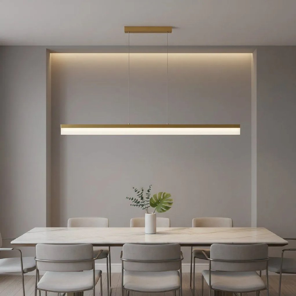 Toolight Toolight, LED stropní svítidlo 120cm, APP1694-CP, zlatá matná, OSW-07891