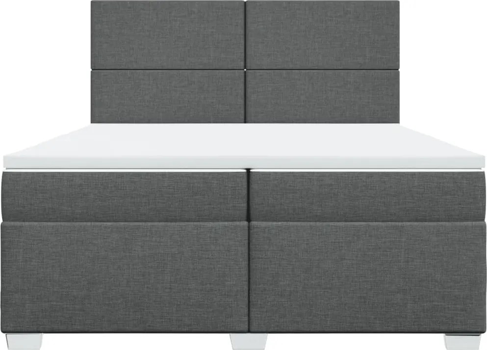 Box spring postel s matrací tmavě šedá 200x200 cm textil 3292889