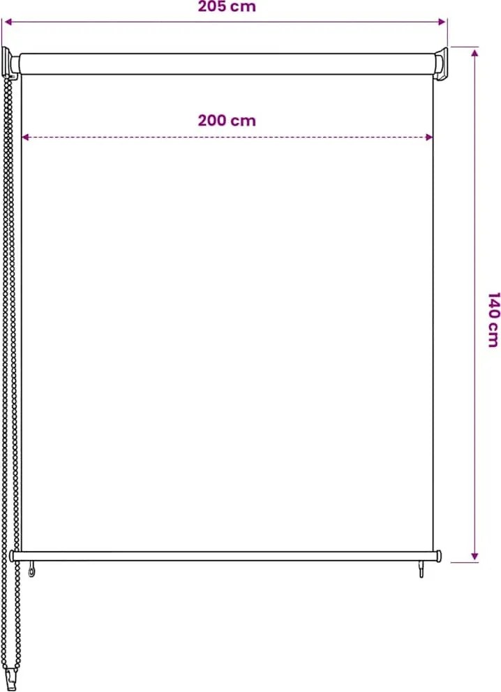 vidaXL Venkovní roleta 205 (Š) x 140 (V) cm HDPE [43443] Barva: Bílá