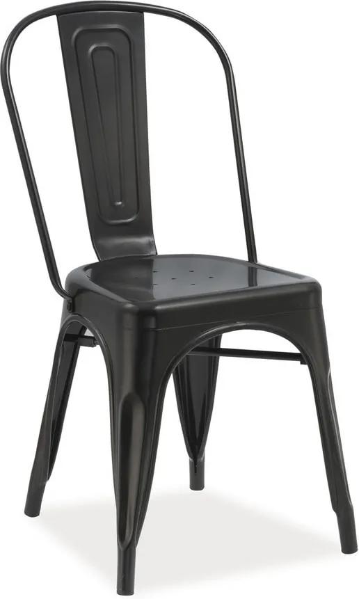 Jídelní kovová židle LOFT černá mat