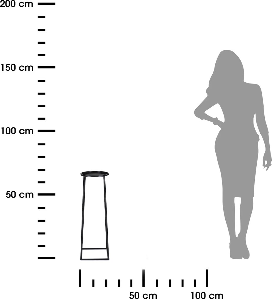 STOJAN NA KVĚTINÁČ EASY 70X24X24 CM ČERNÁ