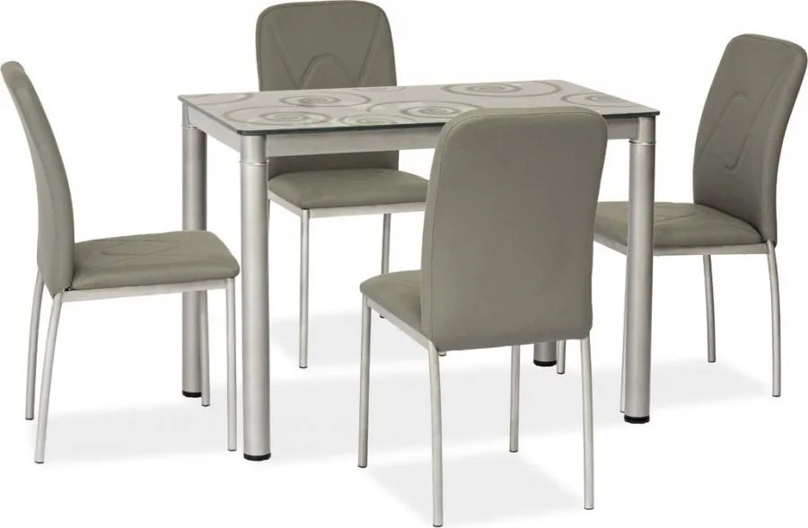 Casarredo - Komfort nábytek Jídelní stůl DAMAR, kov/sklo, šedý