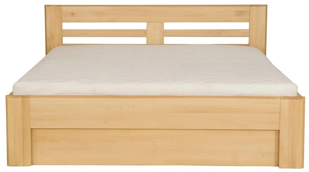 Drewmax LK111 BOX 120x200 cm dřevěná postel masiv buk dvojlůžko