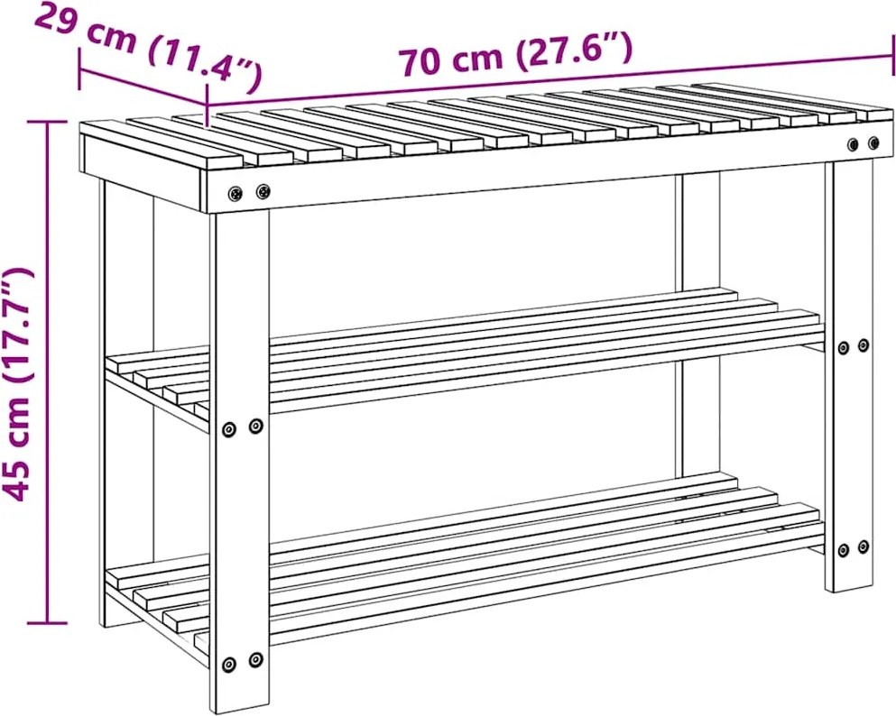 vidaXL Marketos Botník s lavičkou 2 v 1 2 ks masivní dřevo
