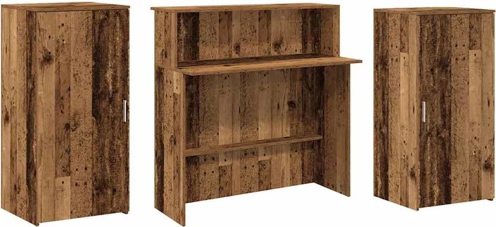 Recepční stůl starého dřeva 200x50x103,5 cm kompozitní dřevo 3324221