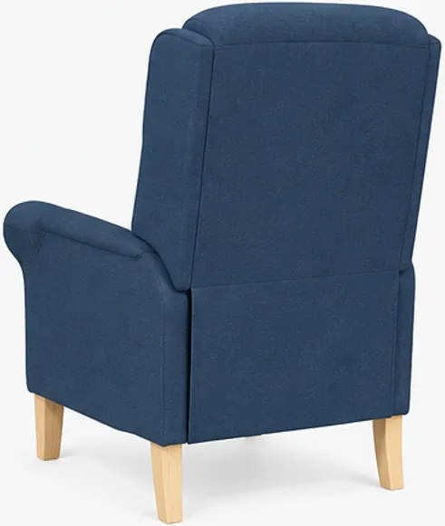 relaxační křeslo, odpočinkové, ušák, dřevo/textil, 101x95x75 cm, přírodní/modrá, Dekorino KR20260041