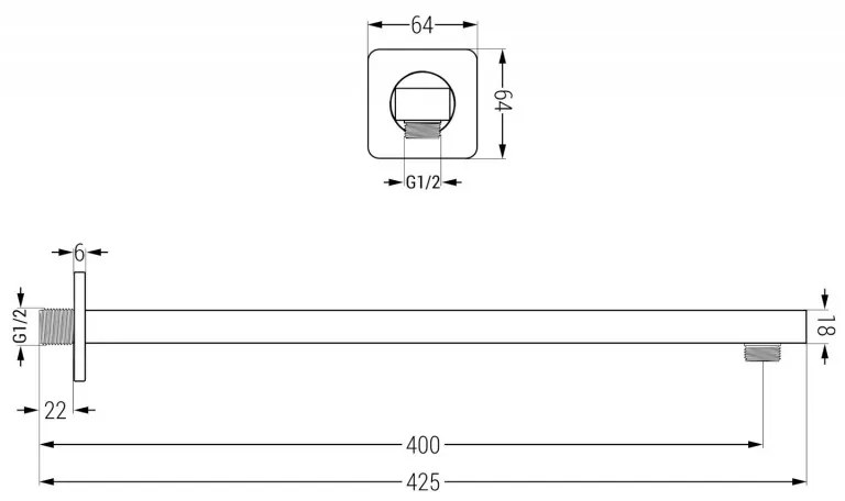 Mexen Cube DR02 podomítkový sprchový set s dešťovou sprchou 25x25 cm (6v1), chromová, 77502DR0225-00