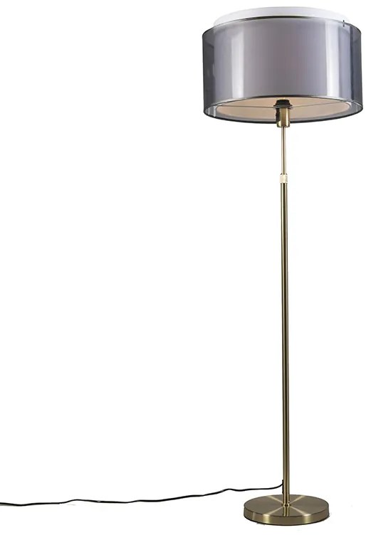 Stojací lampa zlatá / mosazná s černým / bílým stínítkem 47 cm - Parte
