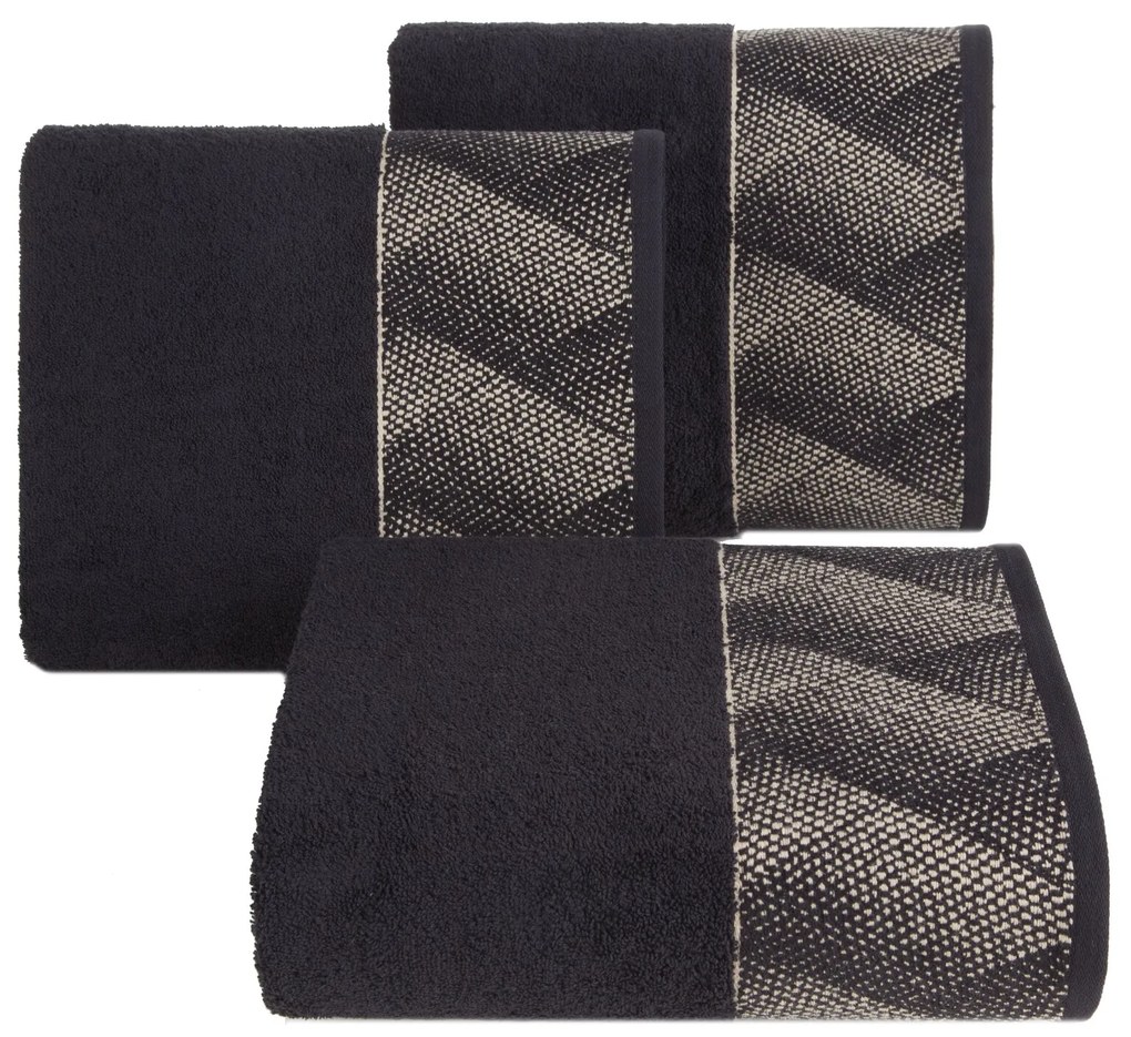 BAVLNĚNÝ RUČNÍK LIMITED COLLECTION VICTORIA12 50X90 CM ČERNÁ