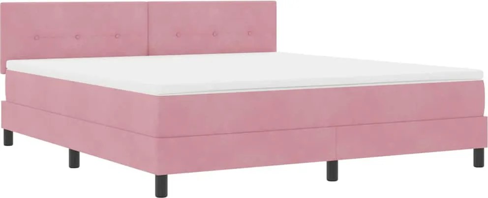 Postel s boxspringem s čelo Růžová 180 x 200 cm samet 3339193