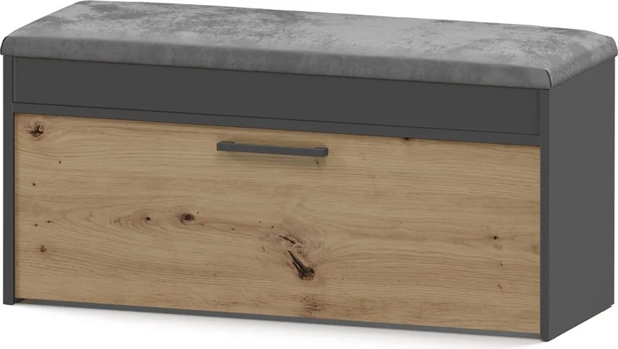 FALCO Botník se sedákem Pargas antracit/dub artisan