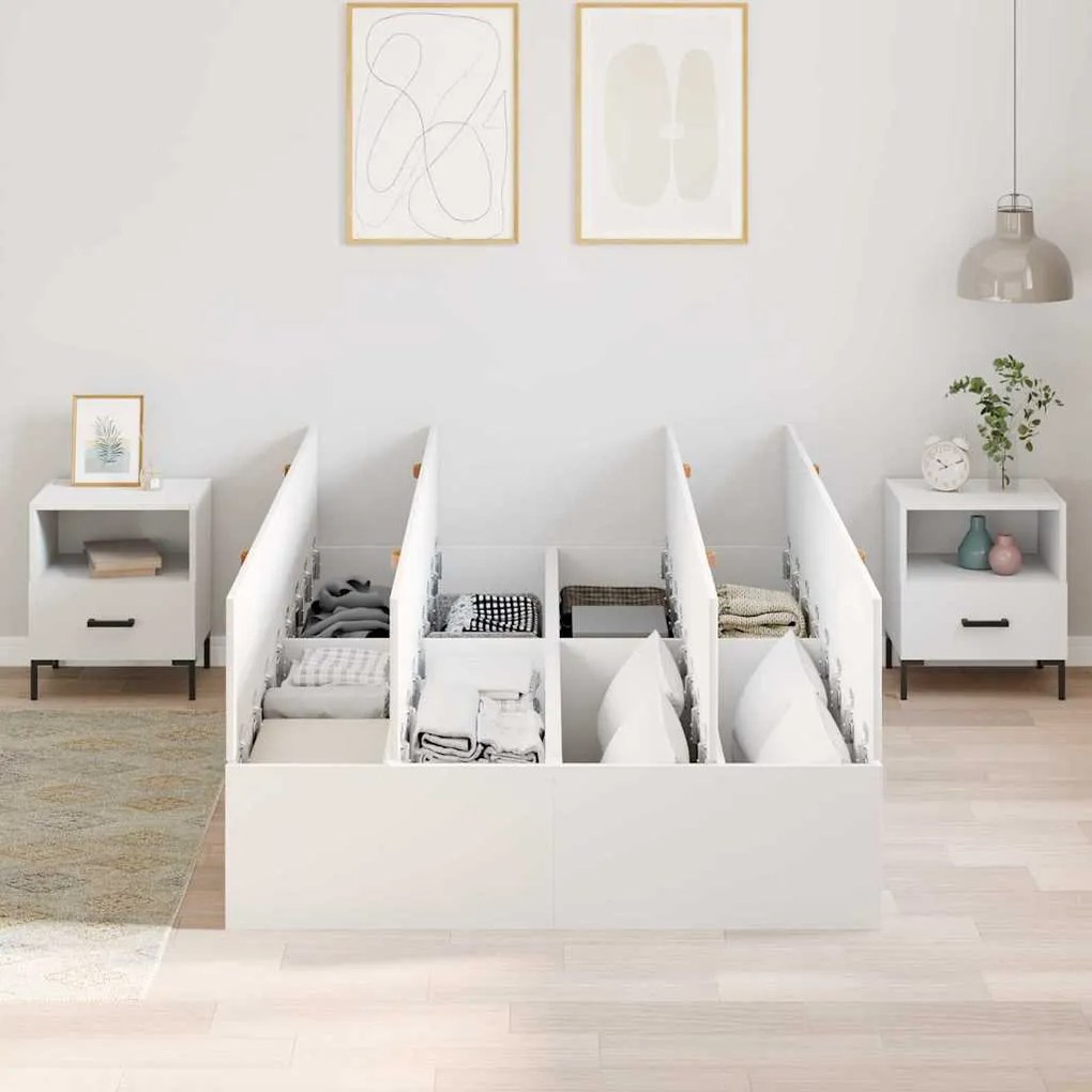 Rám postele s úložným prostorem s úložištěm Bílá 120 x 200 cm 3335365