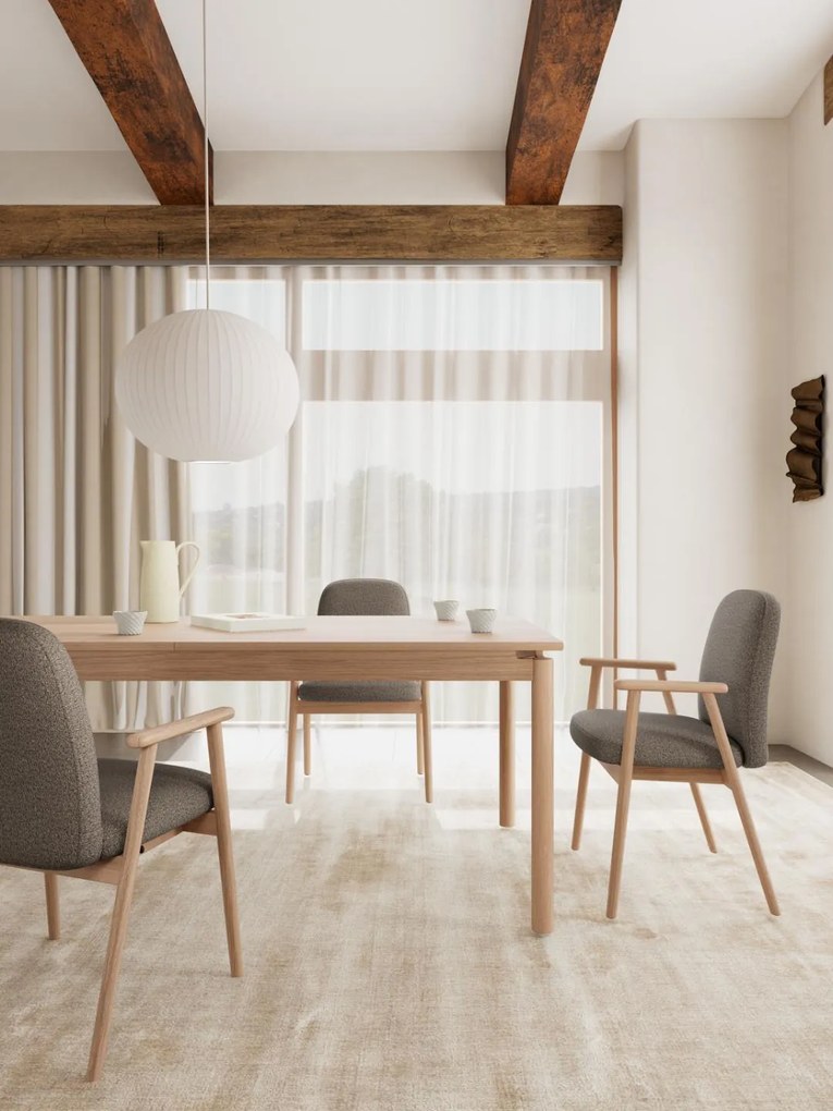 ACTONA Set dvou jídelních židlí s područkami CALVIN taupe