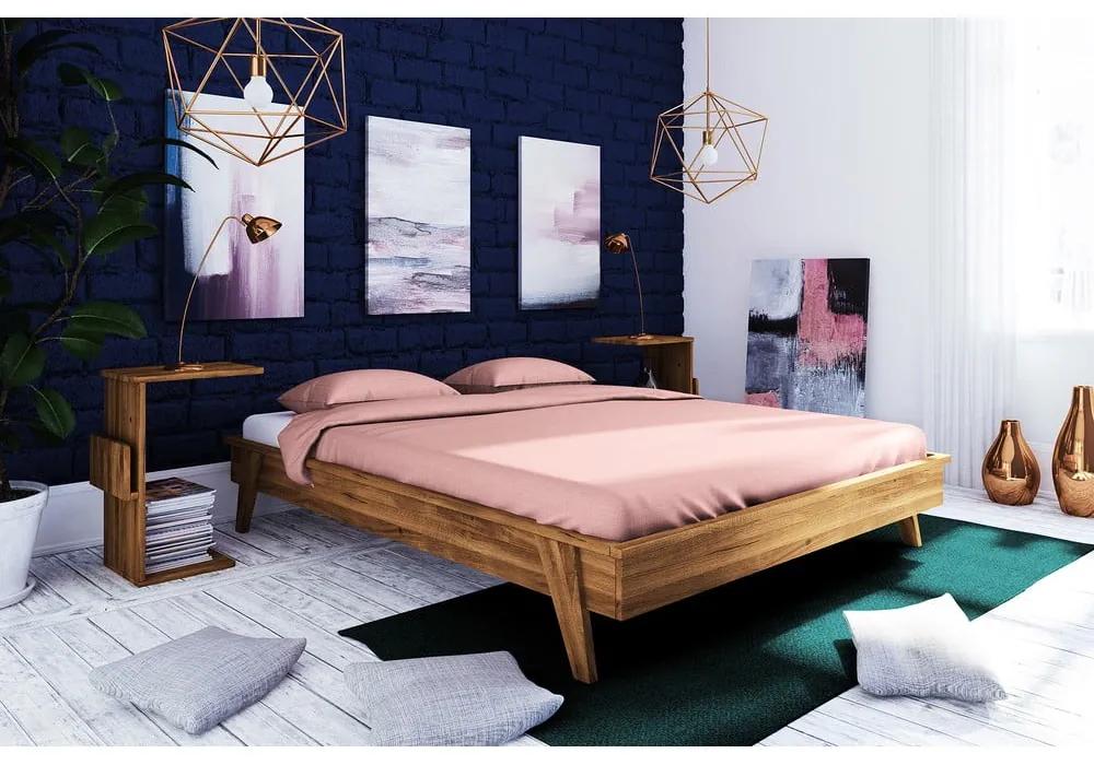 Dvoulůžková postel z dubového dřeva 180x200 cm Retro - The Beds