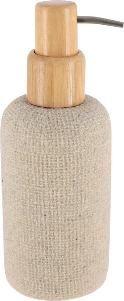 Dávkovač mýdla Solena, béžová/s dřevěnými prvky, 340 ml