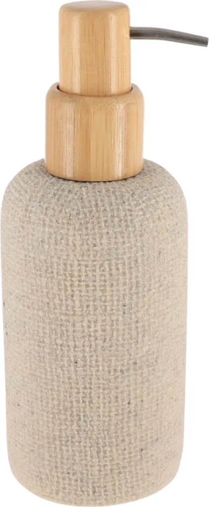 Dávkovač mýdla Solena, béžová/s dřevěnými prvky, 340 ml