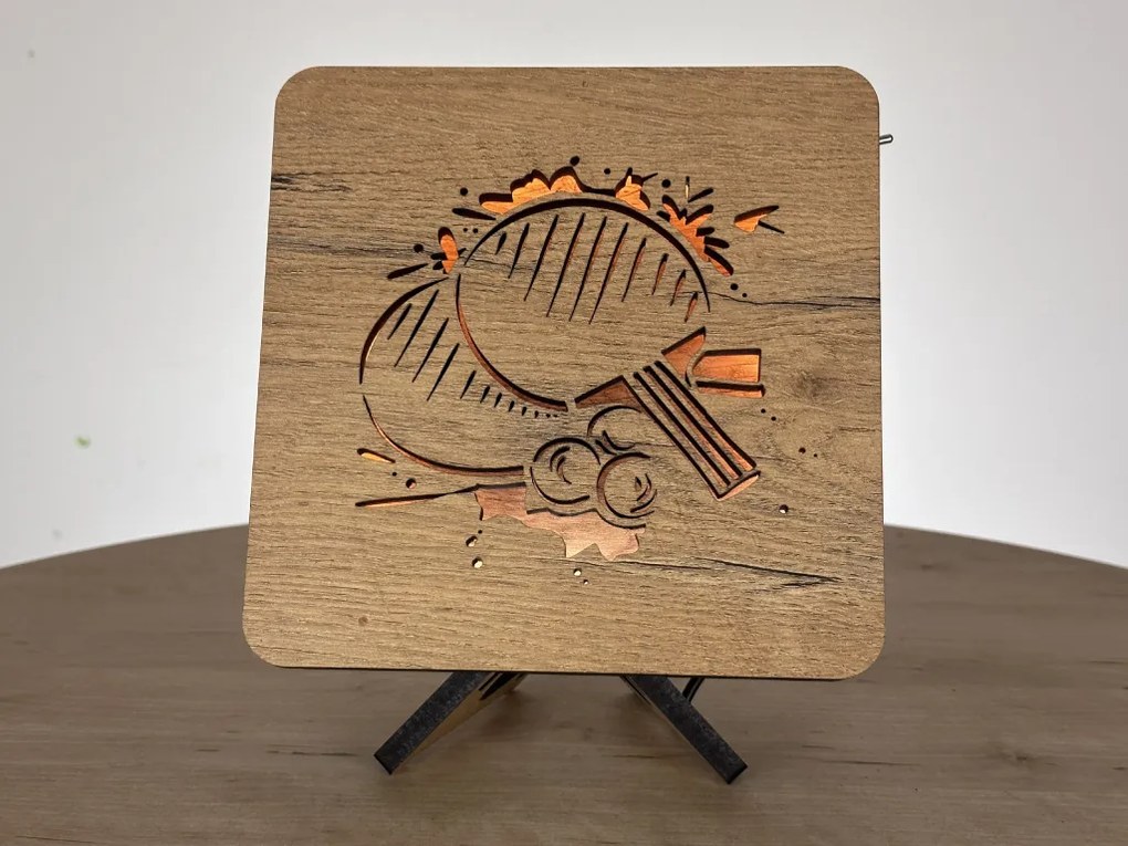 Li-Go "Ping Pong" lampa 19x19cm provedení povrchu: ořech