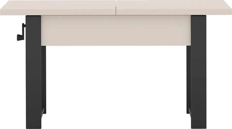 Rozkládací polohovací konferenční stolek HOGO 3v1 | 120-157x62,5-74,5x67 cm | síla horní desky 32 mm | kašmír/černé nohy
